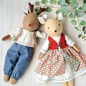 Deer Doll With Clothes Easy Sewing Pattern PDF 40cm Cloth Reindeer Step ...