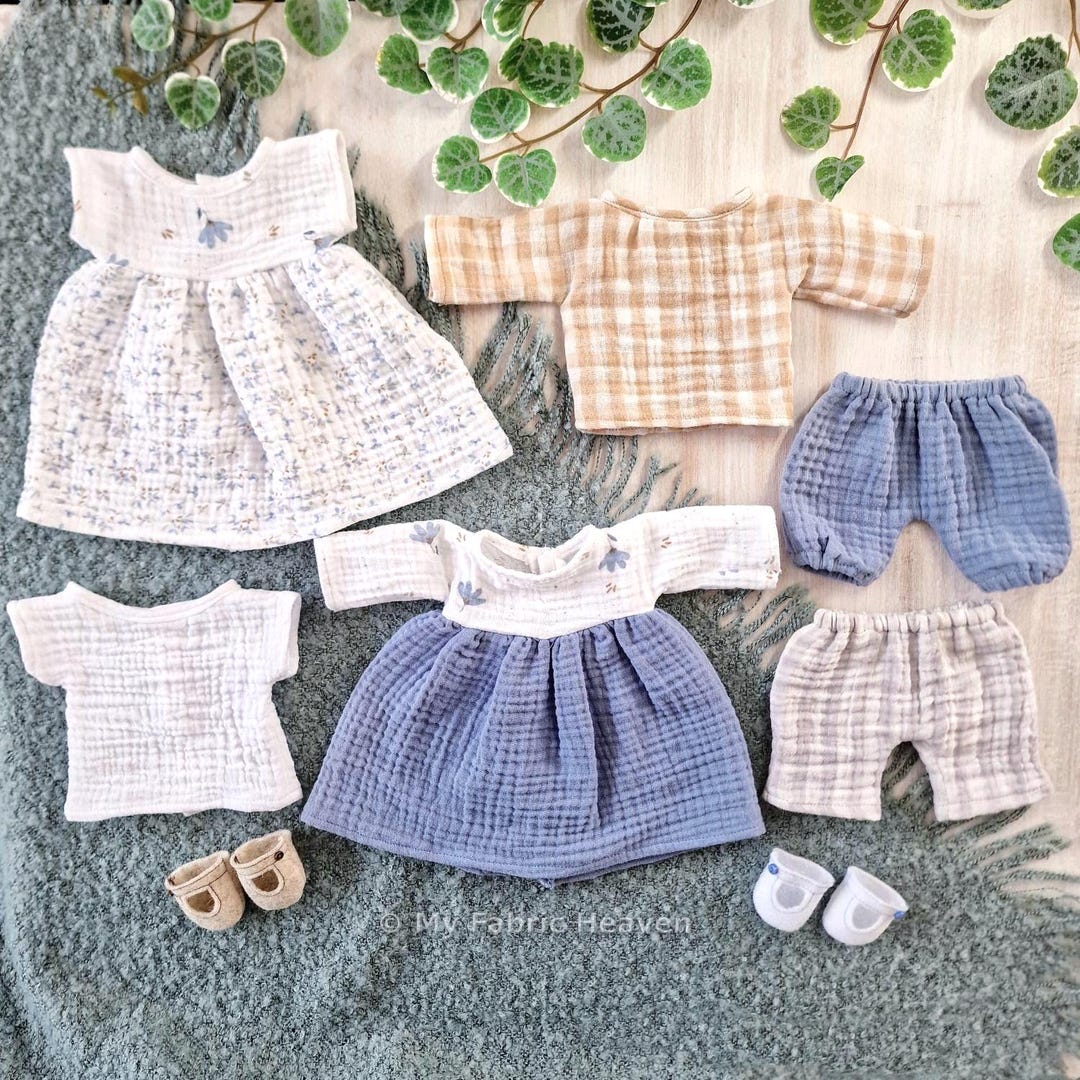 Doll Clothes Pattern Bundle Summer Set #1 Dress, Top, Shorts & Sandals ...