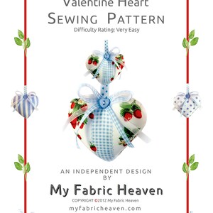Valentine Love Heart Sewing Pattern, 2 Sizes, Stuffed Fabric Ornament ...
