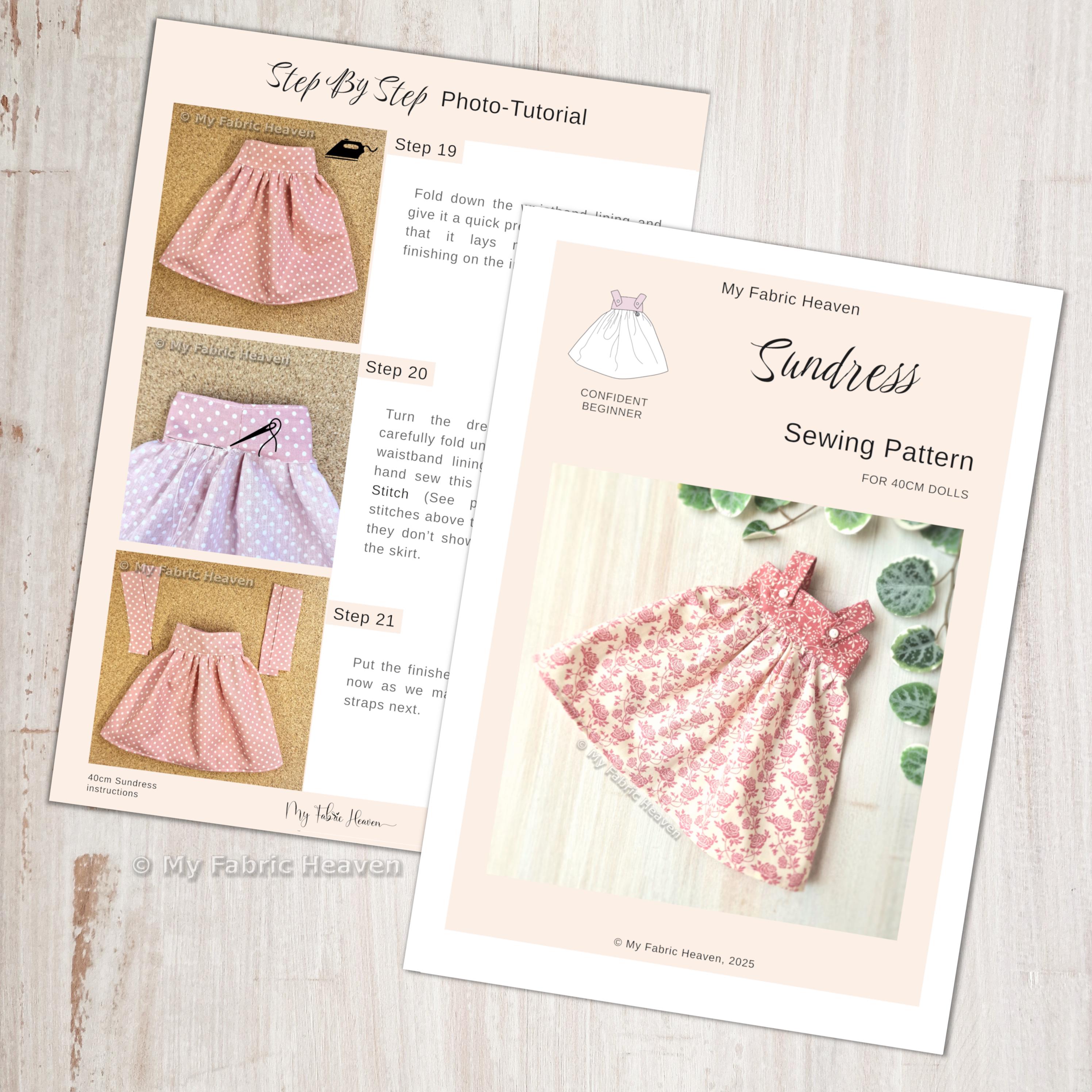 Doll Sundress PDF Sewing Pattern: for 40cm/16" Dolls (instant Download ...