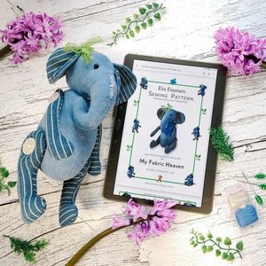 Denim Elephant PDF Sewing Pattern, Button Jointed Keepsake Memory ...