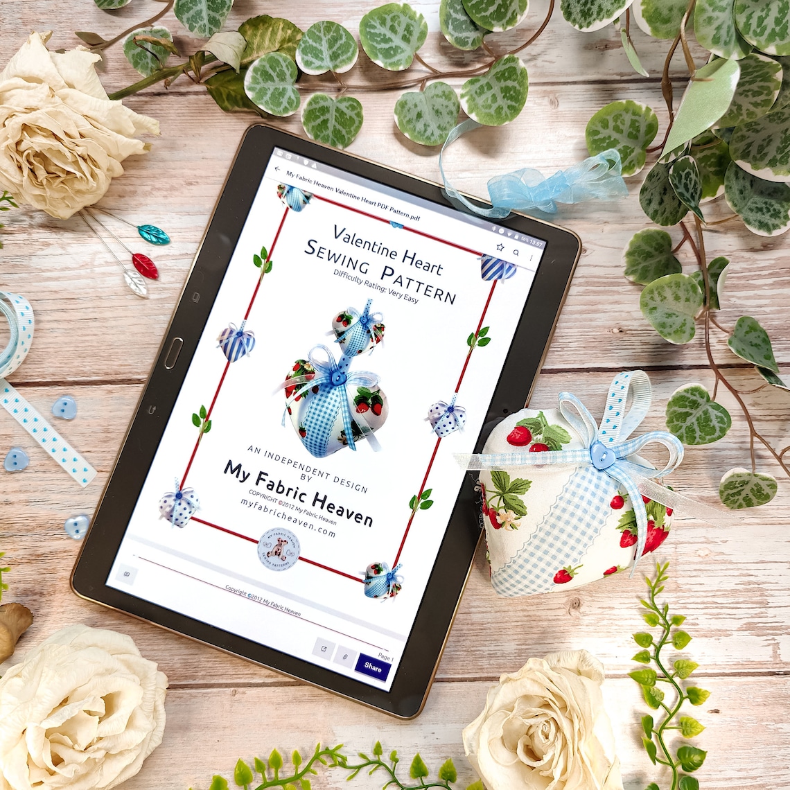 Valentine Love Heart Sewing Pattern 2 Sizes Stuffed Fabric - Etsy