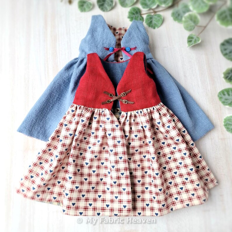 Doll Dress Pinafore PDF Sewing Pattern for 40cm/16" Dolls. Fully Lined and Reversible by My ...