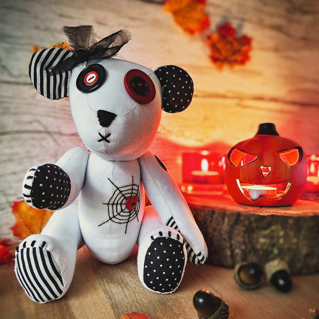 Gothic Teddy Bear Sewing Pattern, Unique Spooky Halloween Soft Toy ...