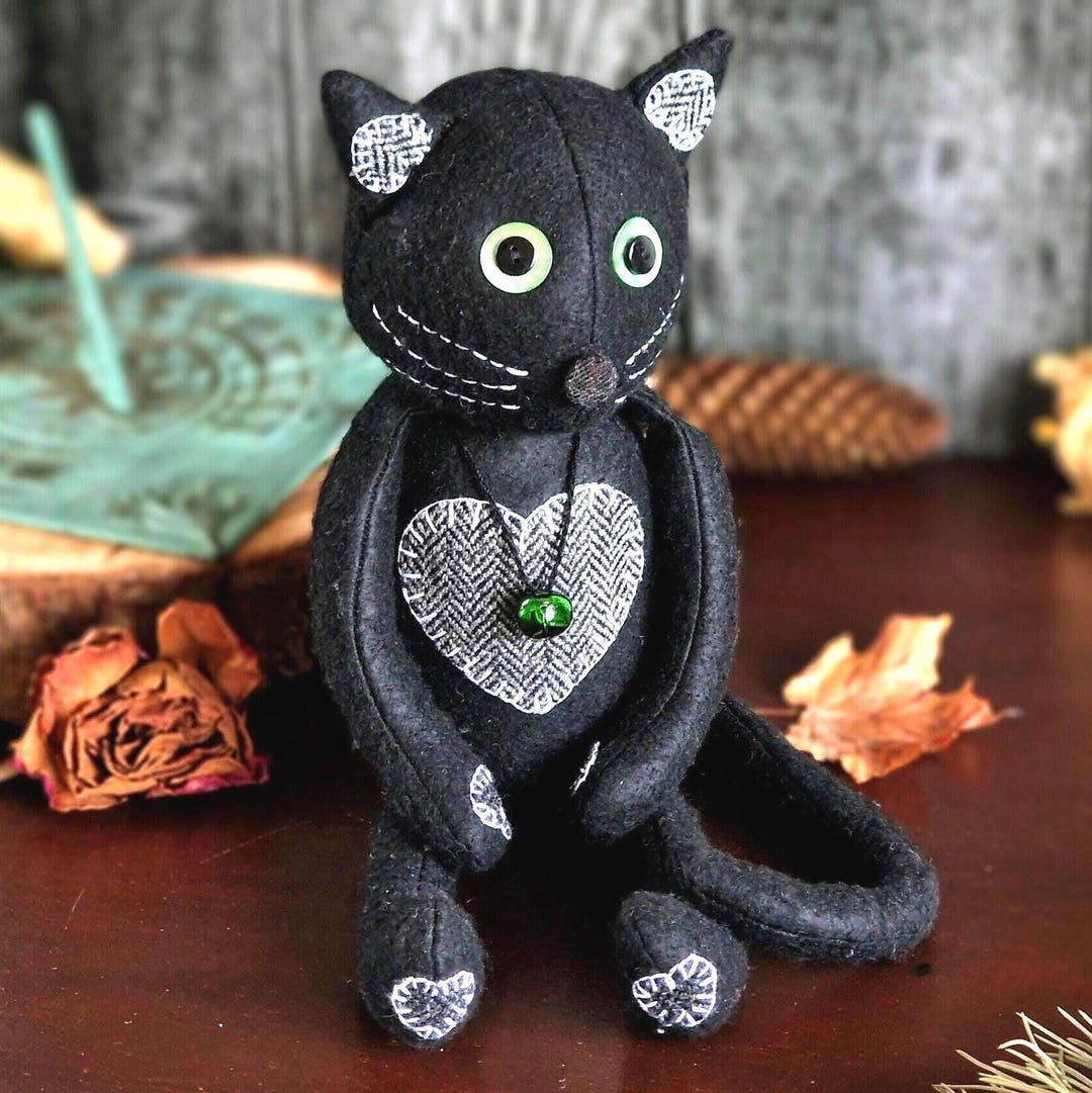 Cat Sewing Pattern PDF, Black Cat Stuffed Animal, Felt Cat Soft Toy PDF ...