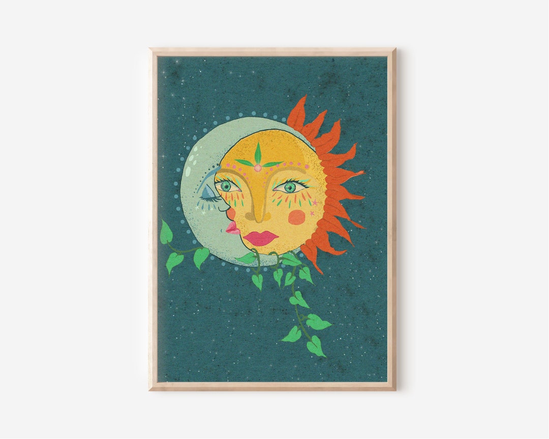 SUN AND MOON | A4 Art Print - Etsy