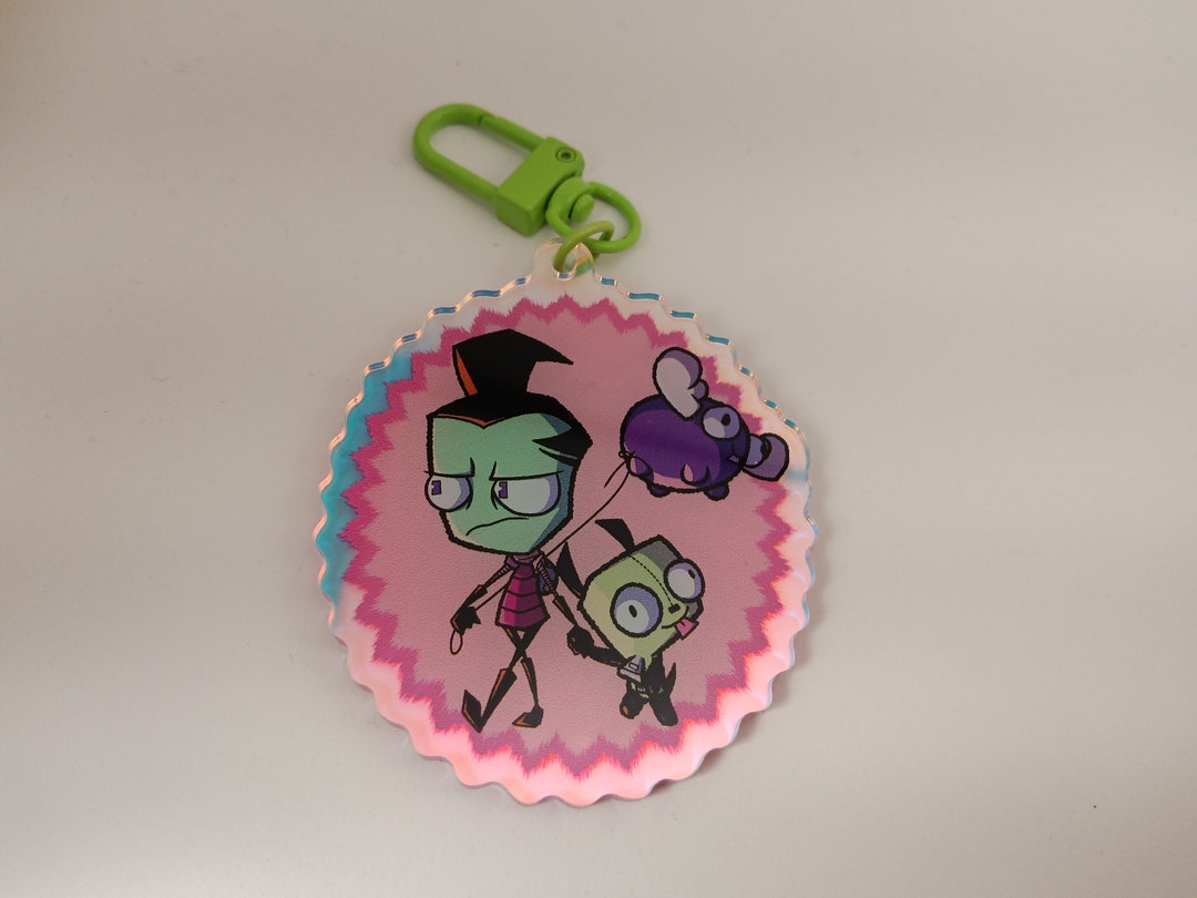 Double Sided Rainbow Acrylic Zim, Gir, and Minimoose Charm - Etsy