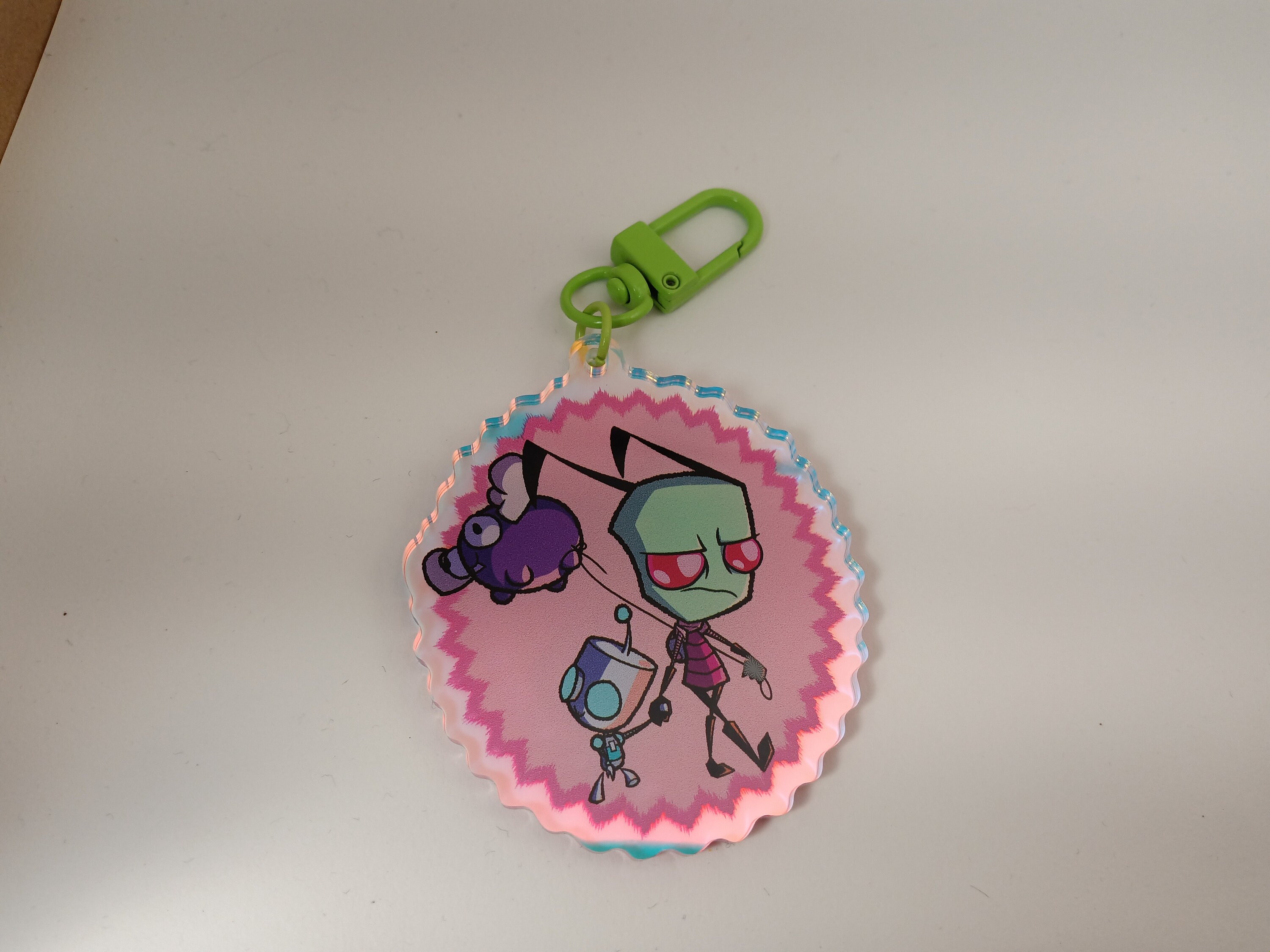 Double Sided Rainbow Acrylic Zim, Gir, and Minimoose Charm - Etsy