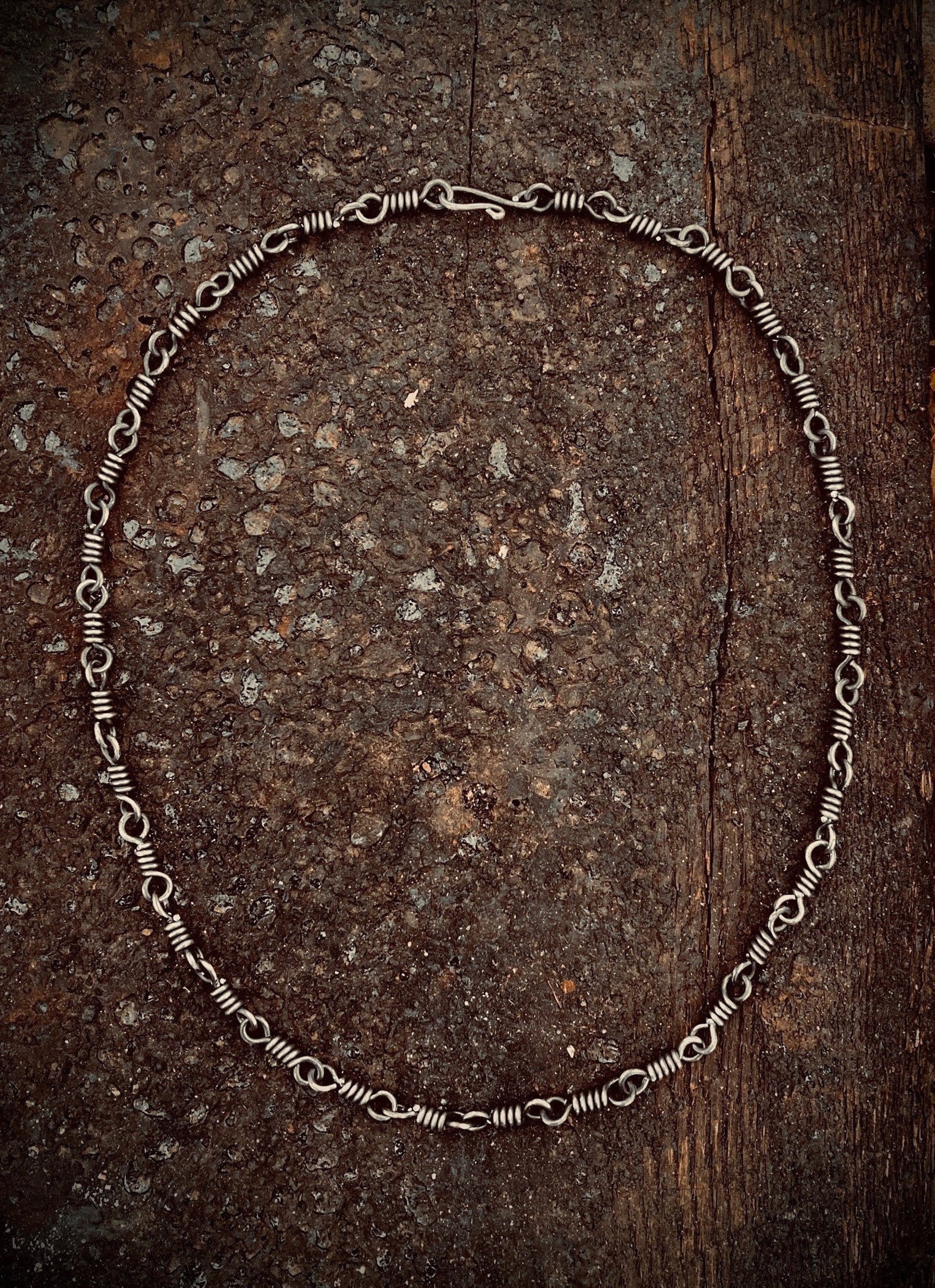 Dark Steel Coil Chain Link Necklace / Industrial / Gothic / - Etsy