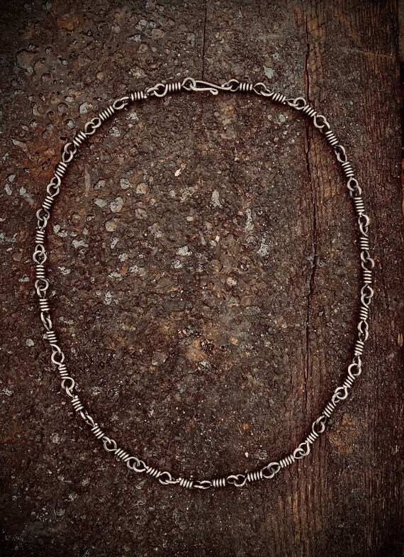 Dark Steel Coil Chain Link Necklace / Industrial / Gothic / | Etsy