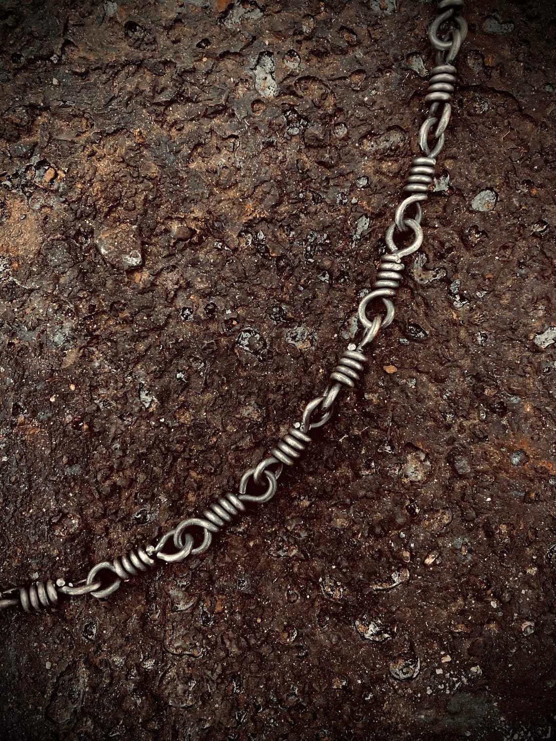 Dark Steel Coil Chain Link Necklace / Industrial / Gothic / - Etsy