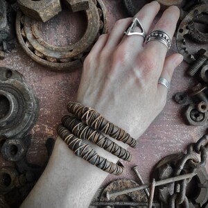 Slimline Leather & Rust Bangle Sets Industrial Wasteland Tribal Rust ...