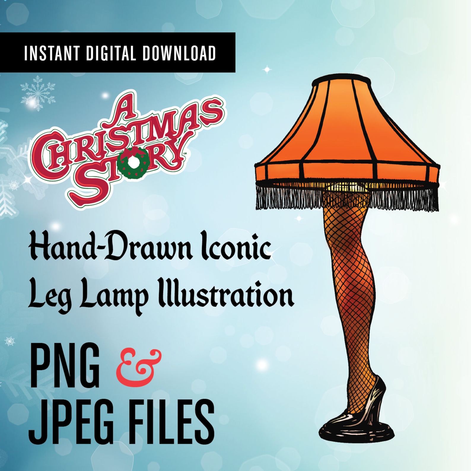 Iconic Leg Lamp From A Christmas Story Png And Jpeg Etsy