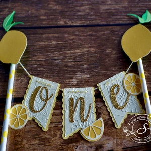 Lemon Bunting Cake Topper, Birthday Bunting- Any Age and Name Available ...