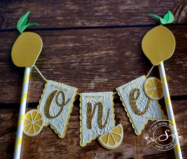 Lemon Bunting Cake Topper, Birthday Bunting- Any Age and Name Available ...