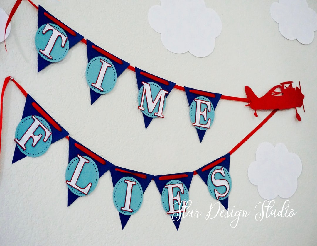 Airplane Happy Birthday Banner, Pilot Birthday, Aviator Birthday, Name ...