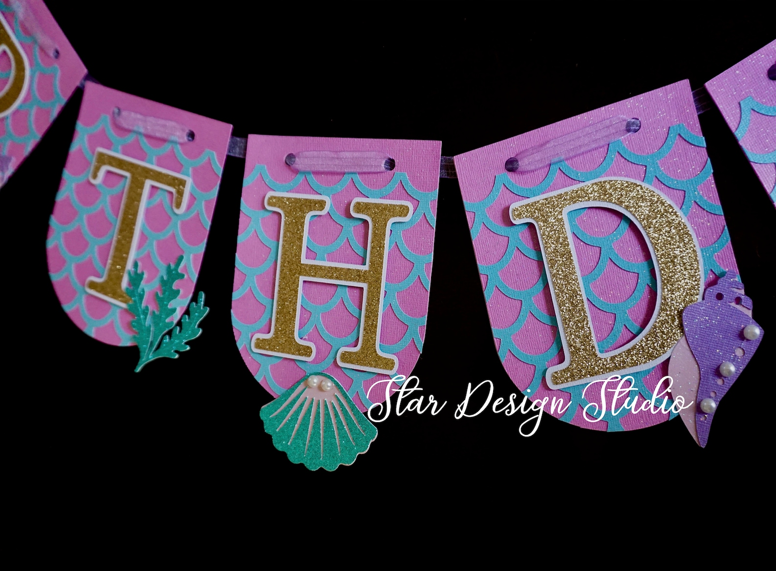 Mermaid Birthday Banner Happy Birthday Mermaid Tail Banner | Etsy