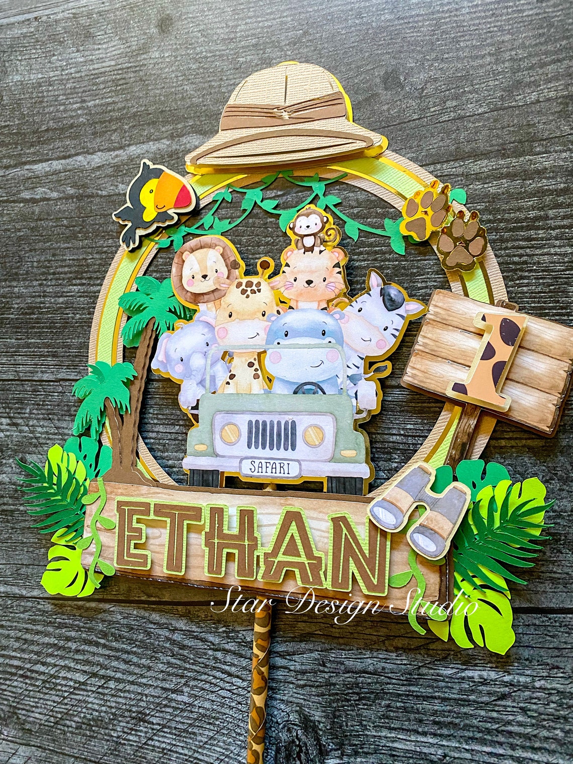 Safari Cake Topper. Birthday Cake Topper Boy Topper - Etsy