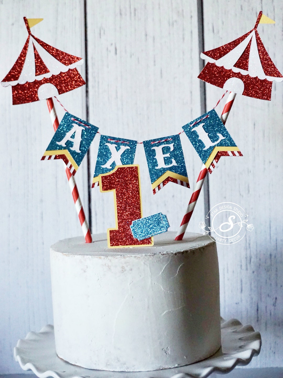 Circus Tent Cake Topper: Birthday Bunting, Smash Cake - Etsy