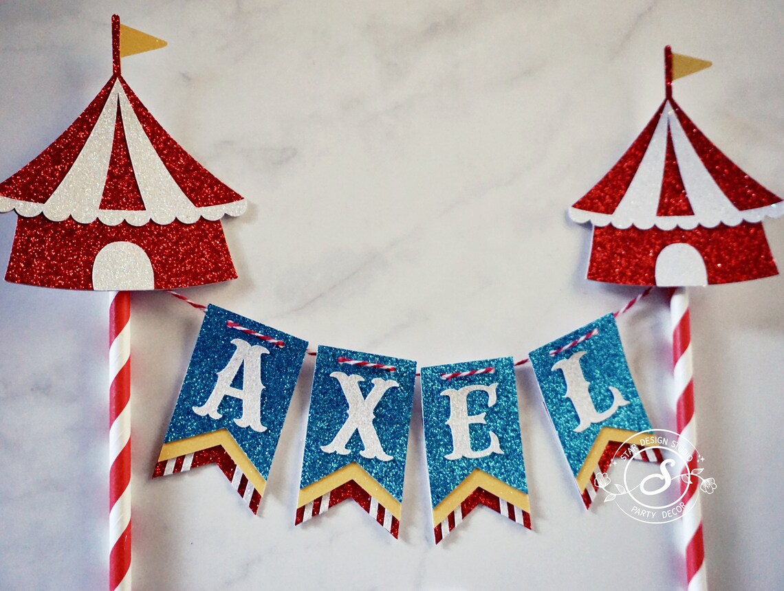 Circus Tent Cake Topper Birthday Bunting Ticket Smash Cake | Etsy