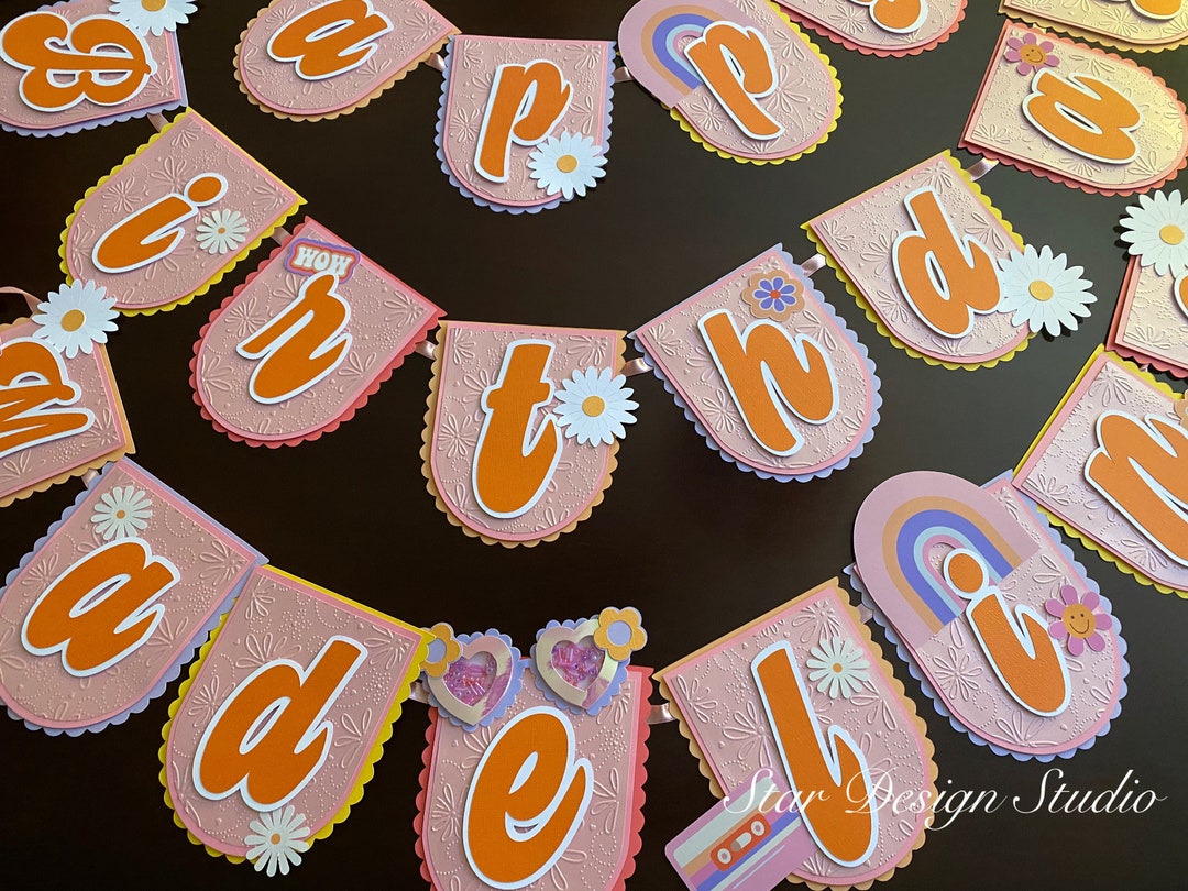 Groovy Birthday Banner, Happy Birthday, High Chair Banner - Etsy