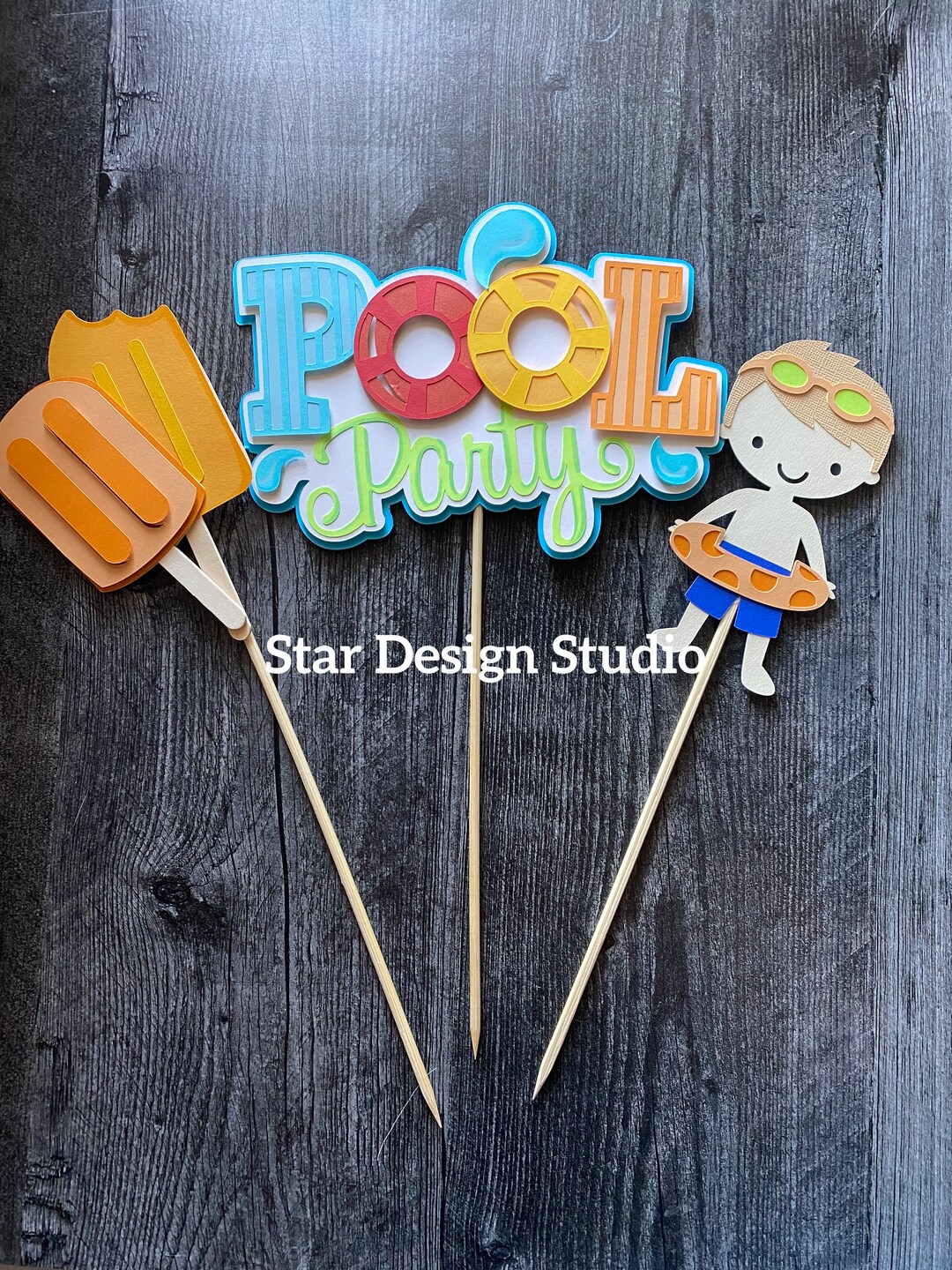 Pool Party Centerpiece. Birthday Cake Topper, Beach, Summer Party - Etsy