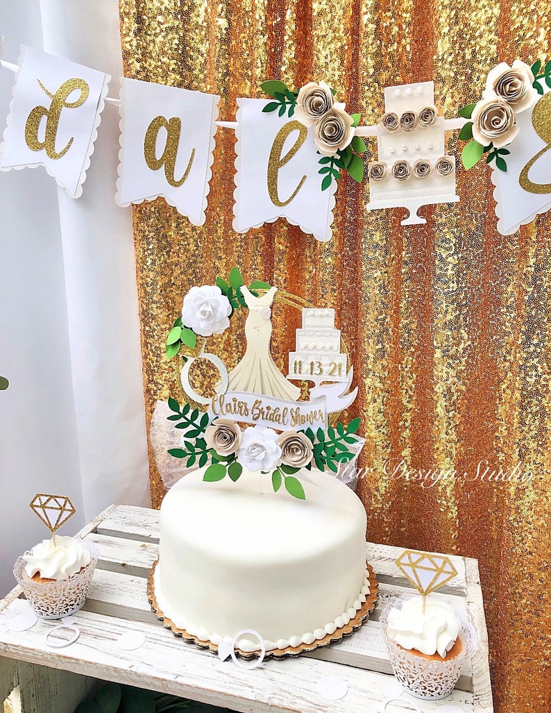Bridal Shower Dress Cake Topper, Customizable Name and Date - Etsy