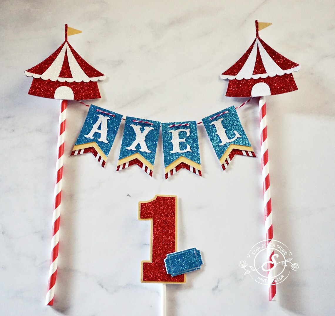 Circus Tent Cake Topper Birthday Bunting Ticket Smash Cake | Etsy