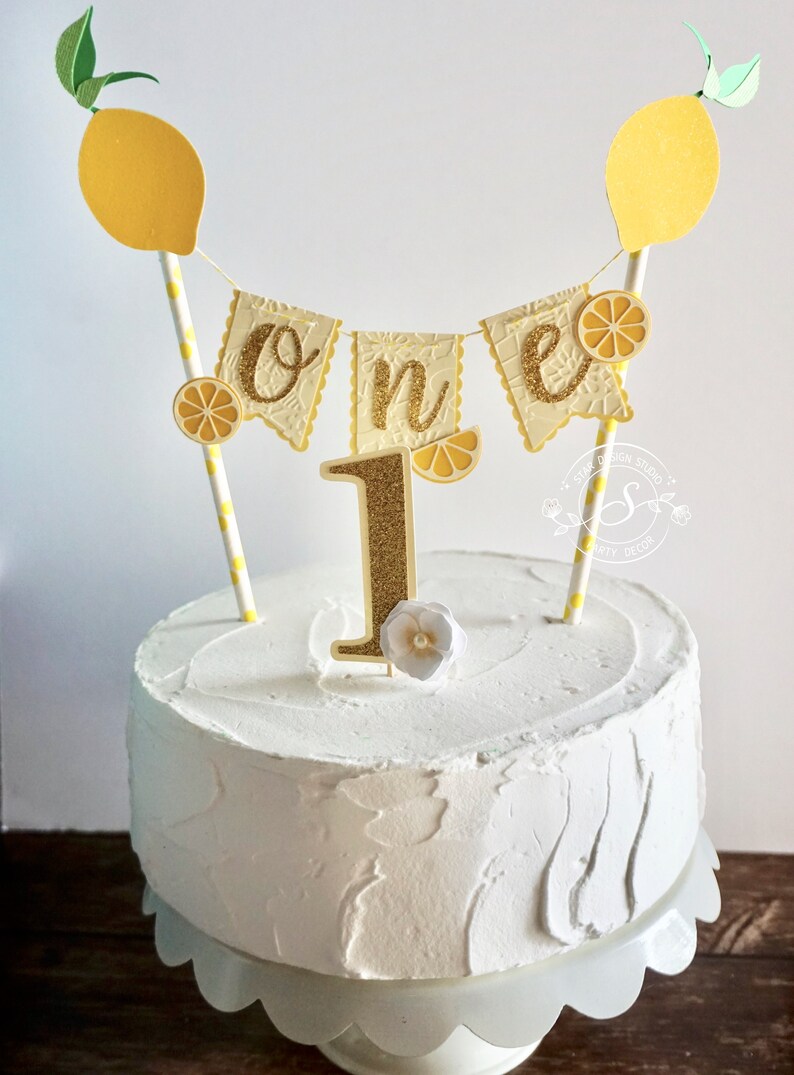 Lemon Bunting Cake Topper, Birthday Bunting- Any Age and Name Available ...