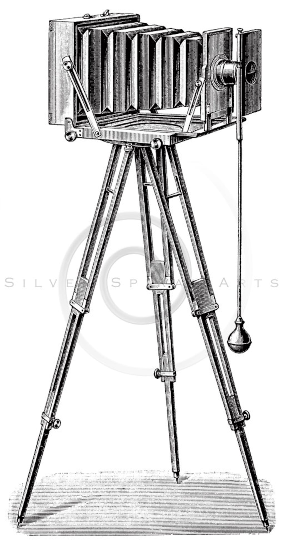 Vintage Photography Camera Illustration Printable 1800s Tripods Antique ...