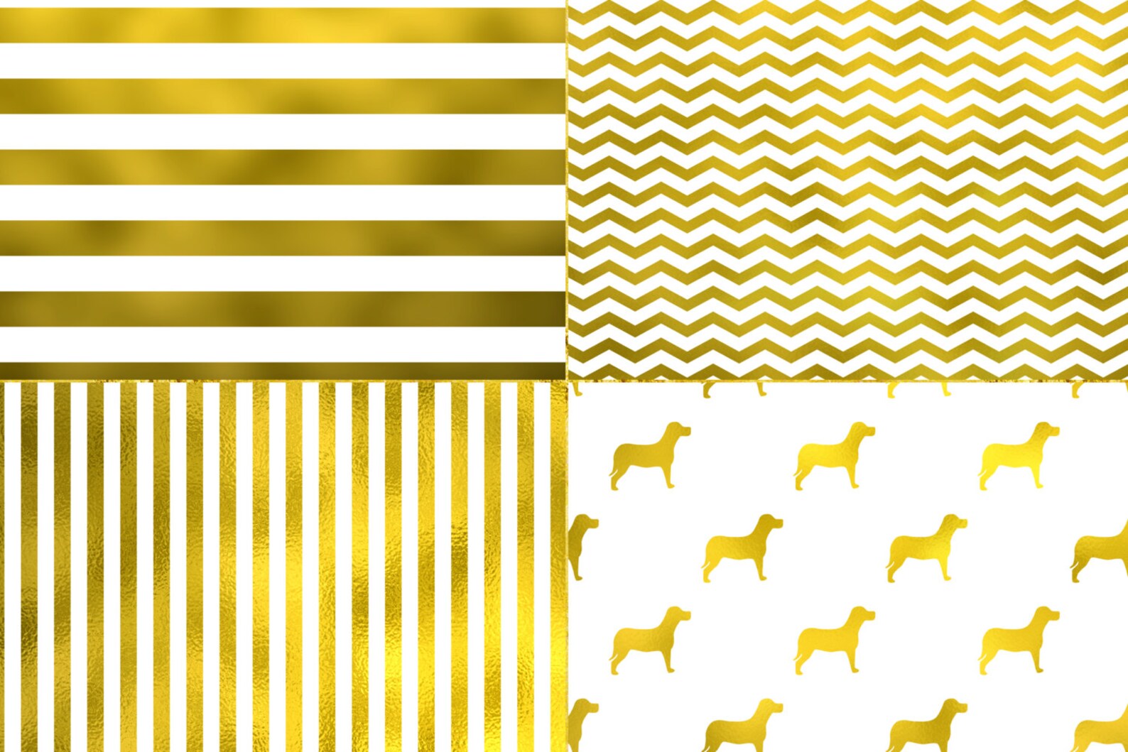 Faux Gold Foil White Digital Paper Pack Gold Background - Etsy