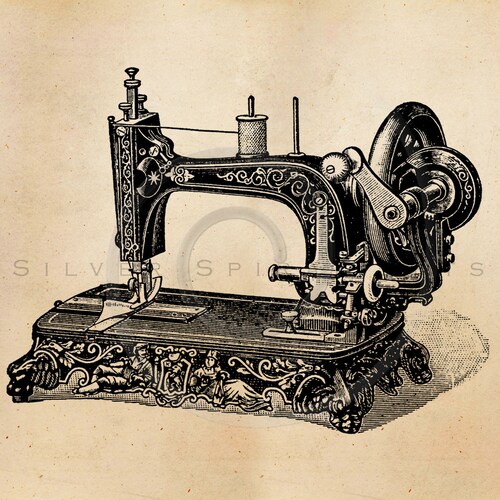 Vintage Sewing Machine Clipart PNG Instant Download | Etsy