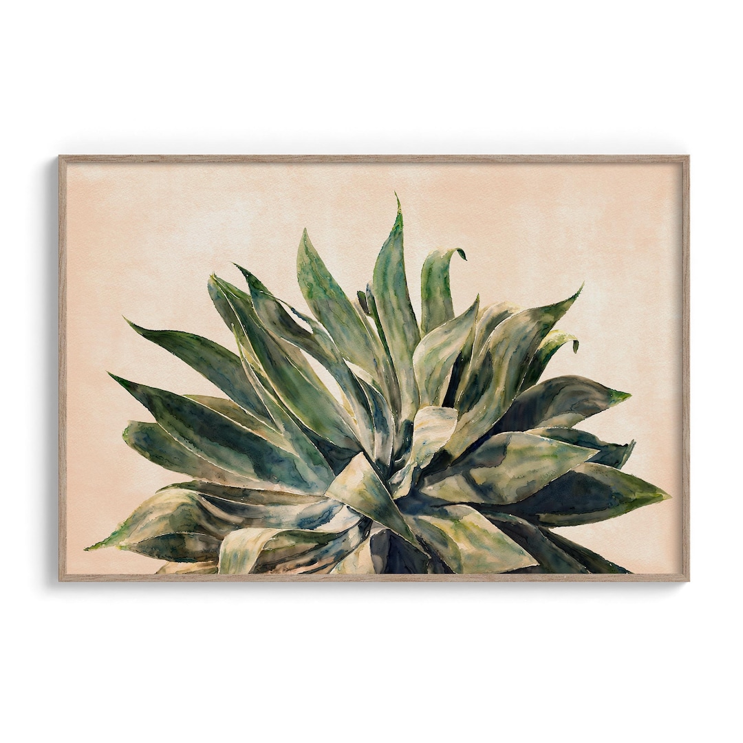 Sage Green and Peach Watercolor Botanical Digital Print, Modern ...