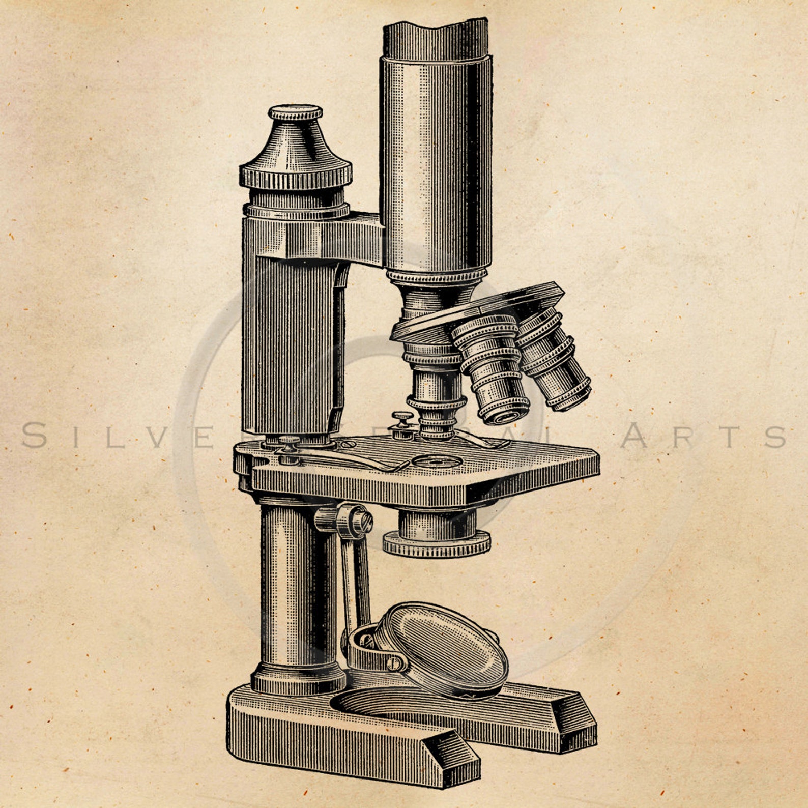 Vintage Scientific Microscope Illustration Printable 1800s - Etsy