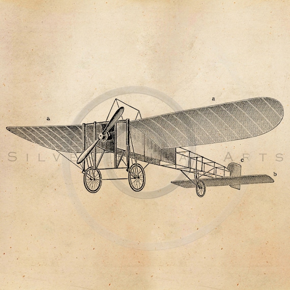 Vintage Plane Illustration Printable 1900s Aircraft Antique - Etsy