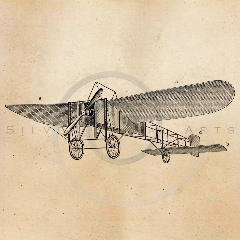 Vintage Plane Illustration Printable 1900s Aircraft Antique Print ...