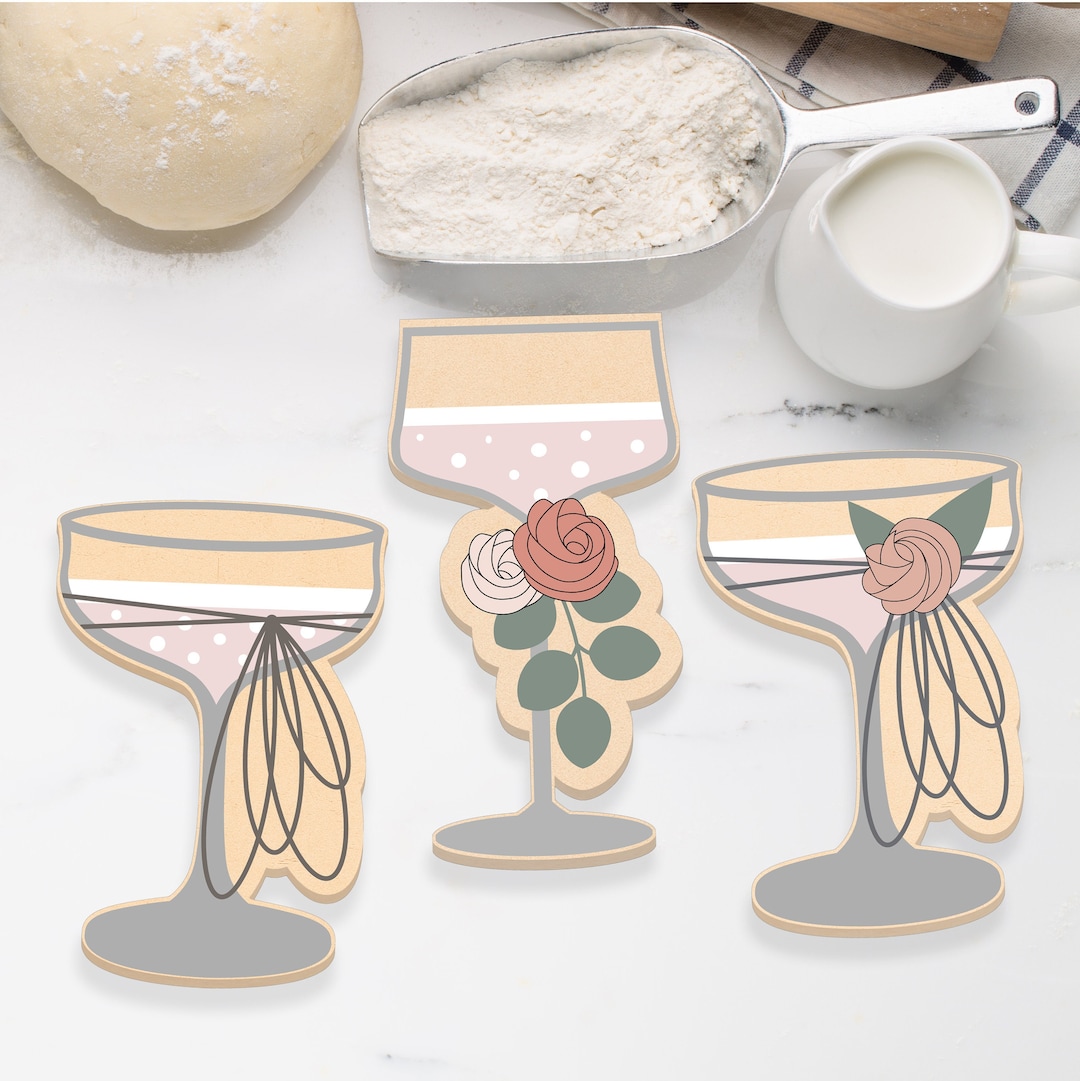 Coupe Champagne Glass Cookie Cutter (2 Styles Included) STL DIGITAL ...