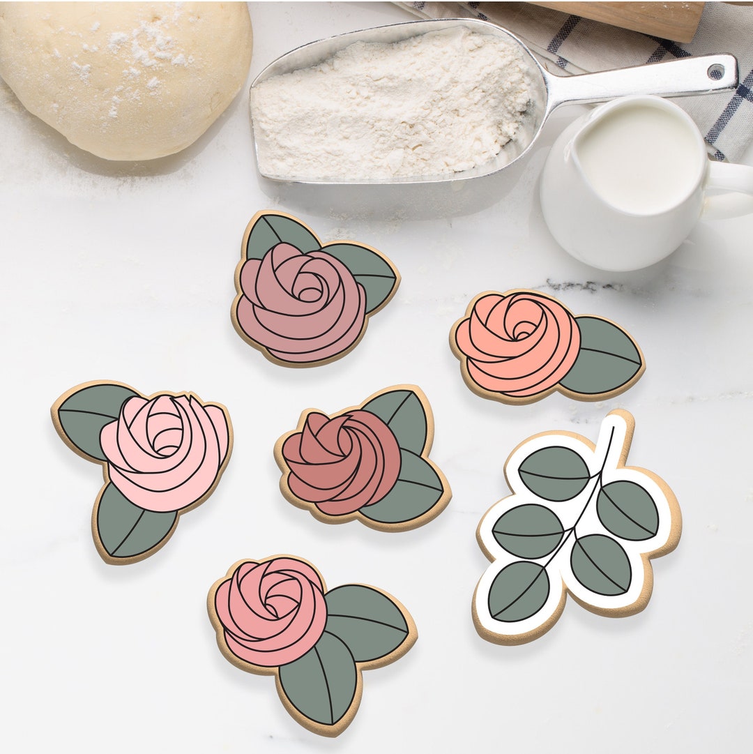 Buttercream Piped Rosette Cookie Cutter Set (6 Cookie Cutter Files ...