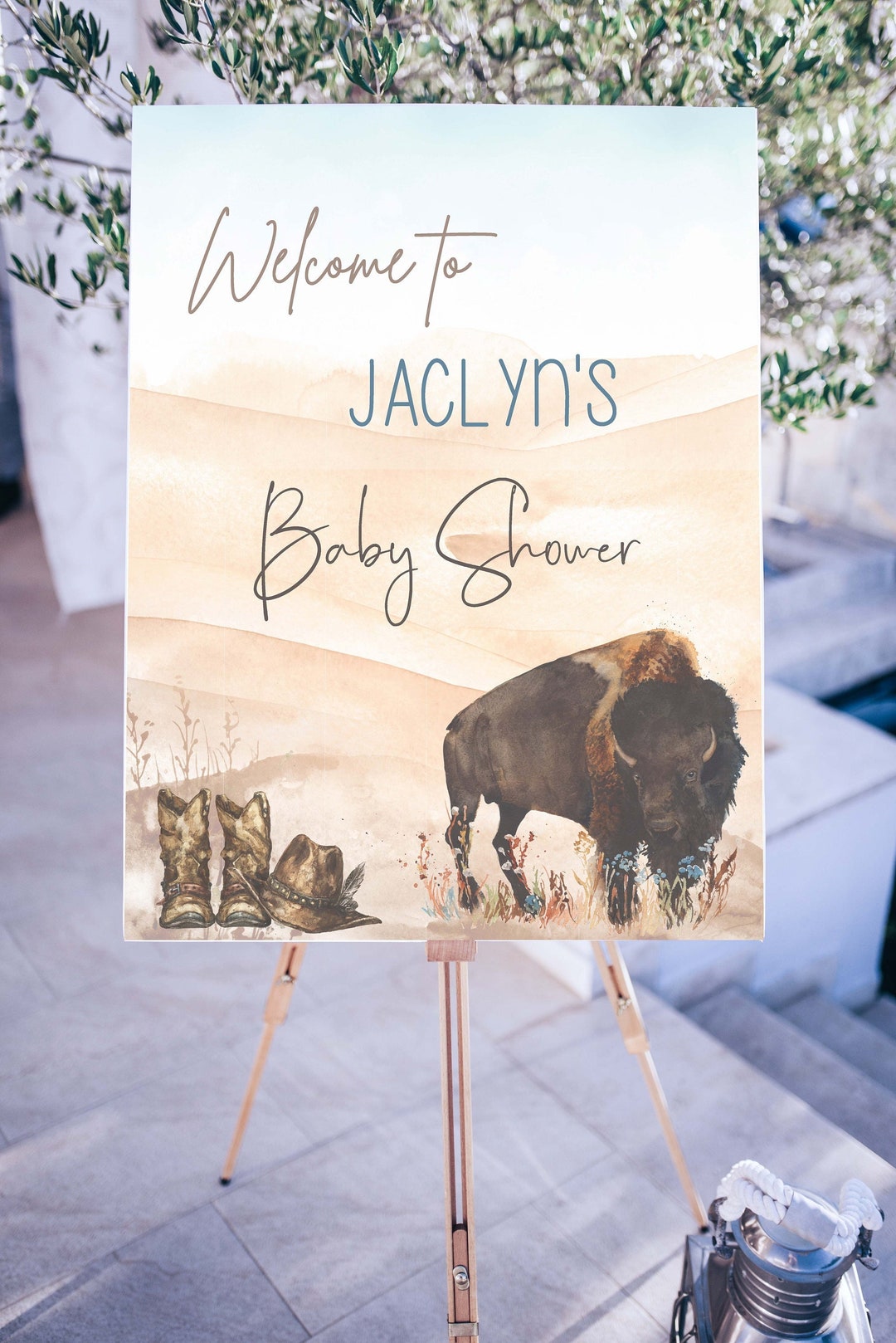 Gender Neutral Western Wild West Howdy Baby Welcome Sign DIY EDITABLE ...