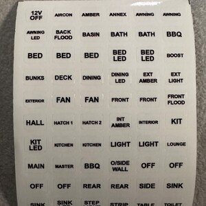Caravan - Light Switch Labels - Etsy