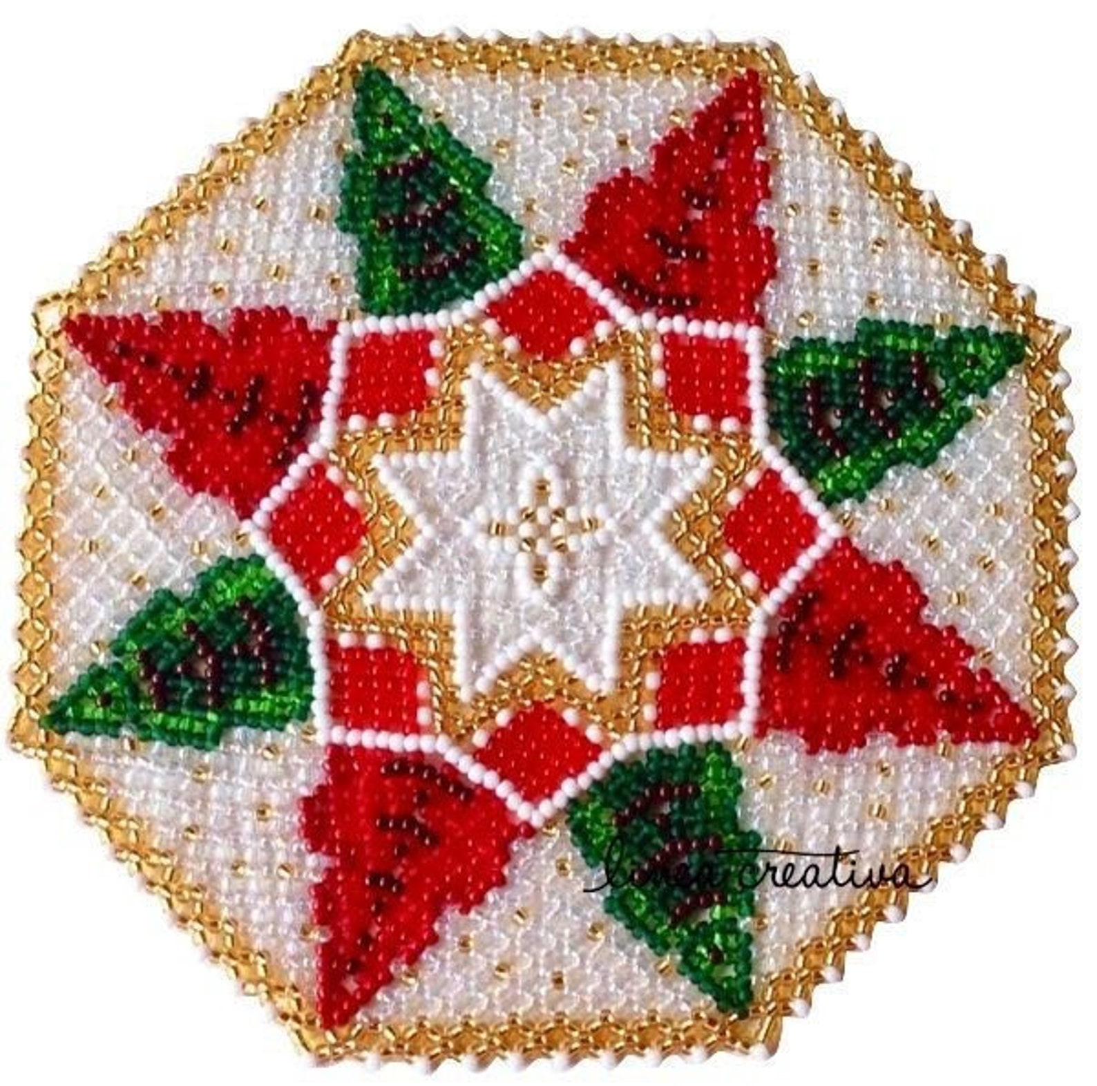 PDF Pattern for Beaded Christmas Doily 16 Cm - Etsy