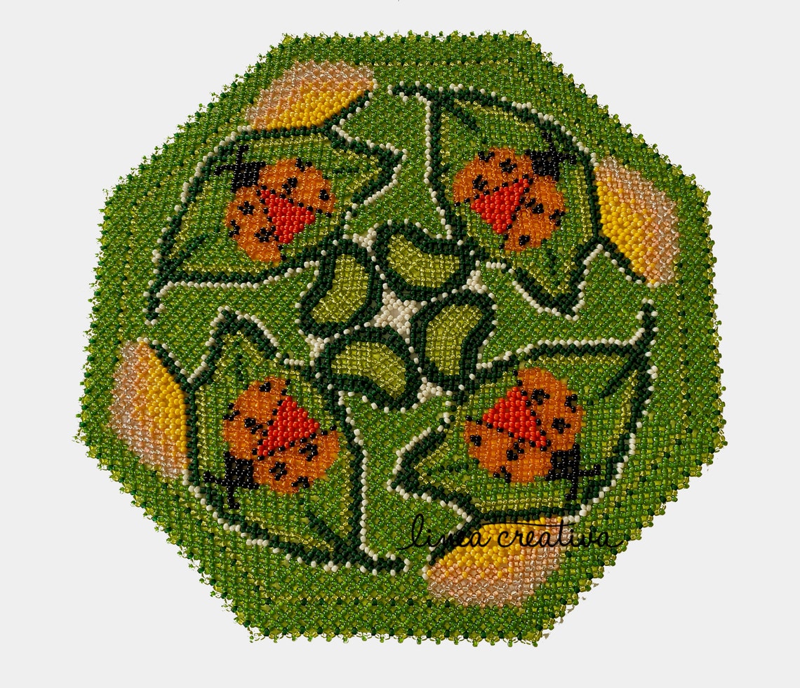 PDF Pattern for Beaded Doily / Schema per Centrino Di Perle 24 Cm ...