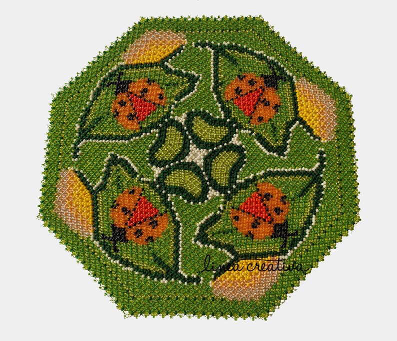 PDF Pattern for Beaded Doily / Schema per Centrino Di Perle 24 Cm ...