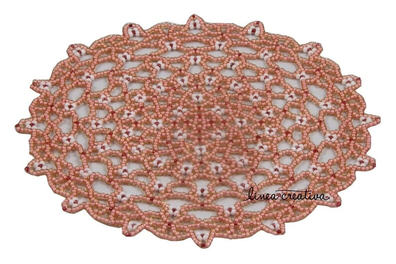 PDF Pattern for Beaded Doily With Flowers 17 Cm, Code LC 6/2014 - Etsy