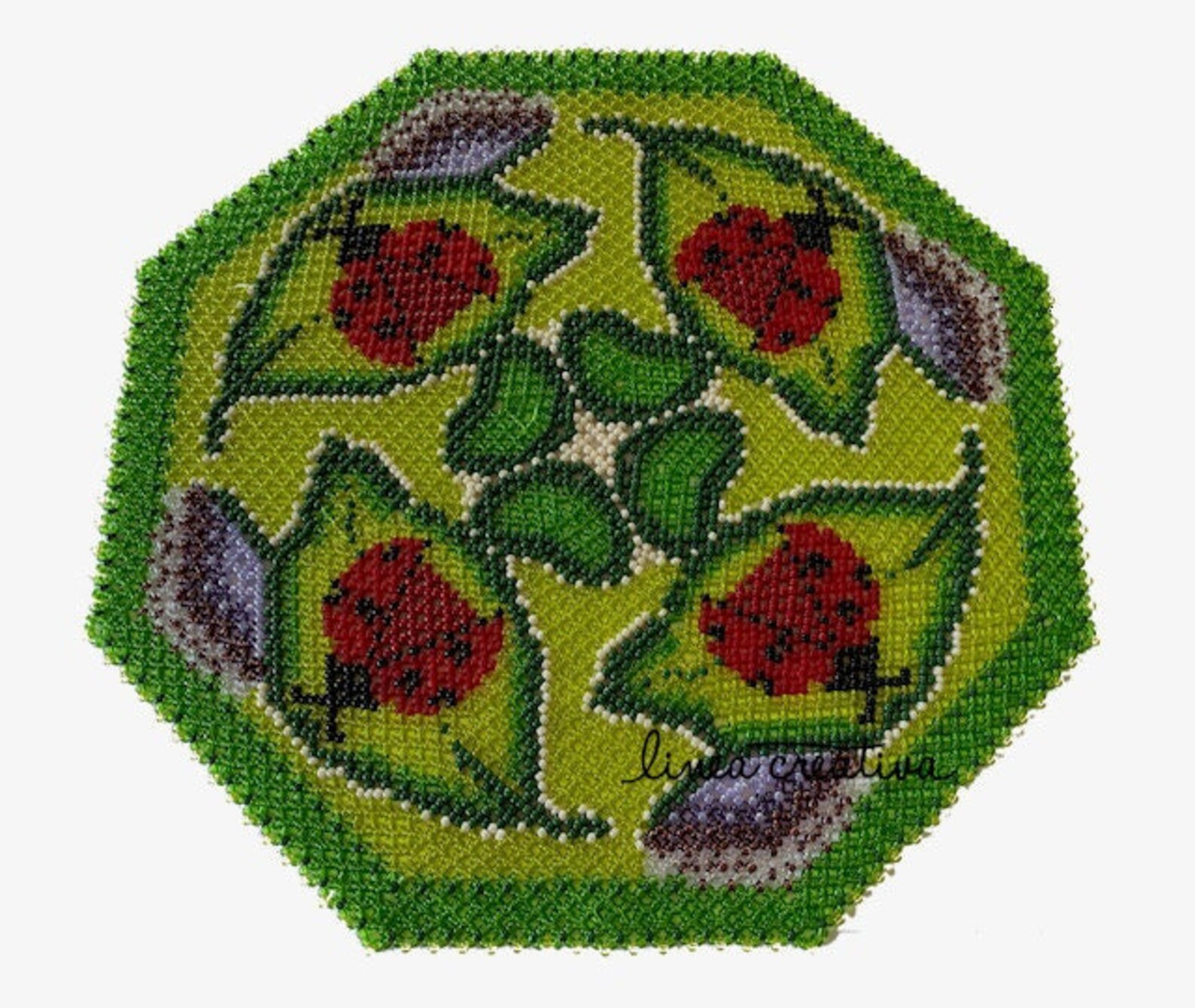 PDF Pattern for Beaded Doily / Schema per Centrino Di Perle 24 Cm ...