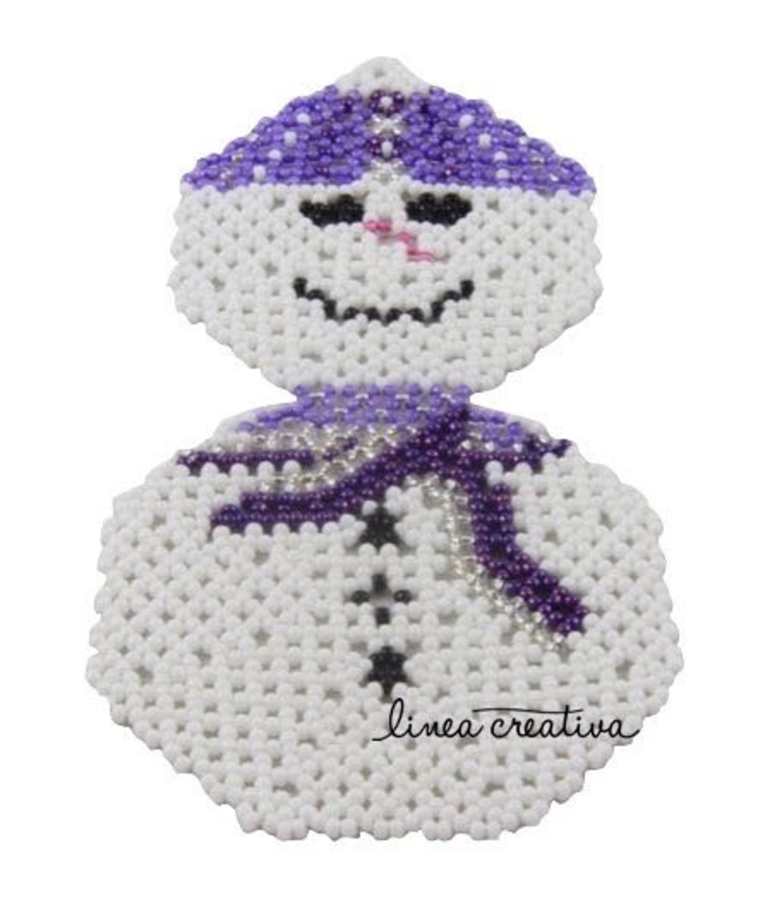 PDF Pattern for Beaded Snowman 8 X 16 Cm, Code LC 1/2015 - Etsy