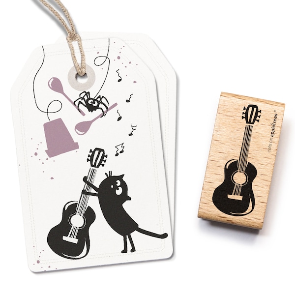 Guitar Rubber Stamp - Etsy
