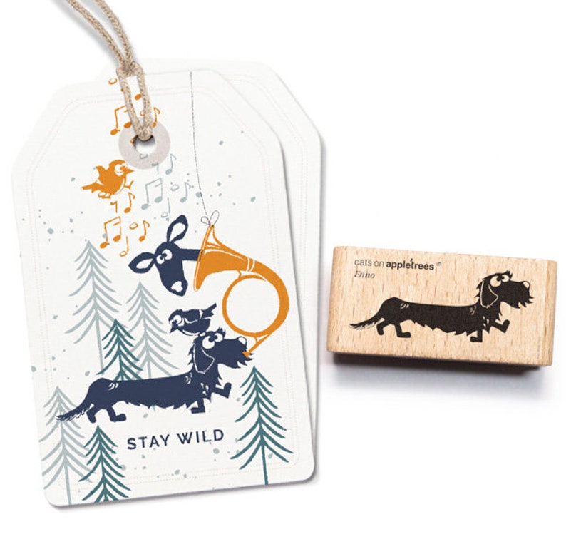 Stamp Dachshund Enno Running - Etsy
