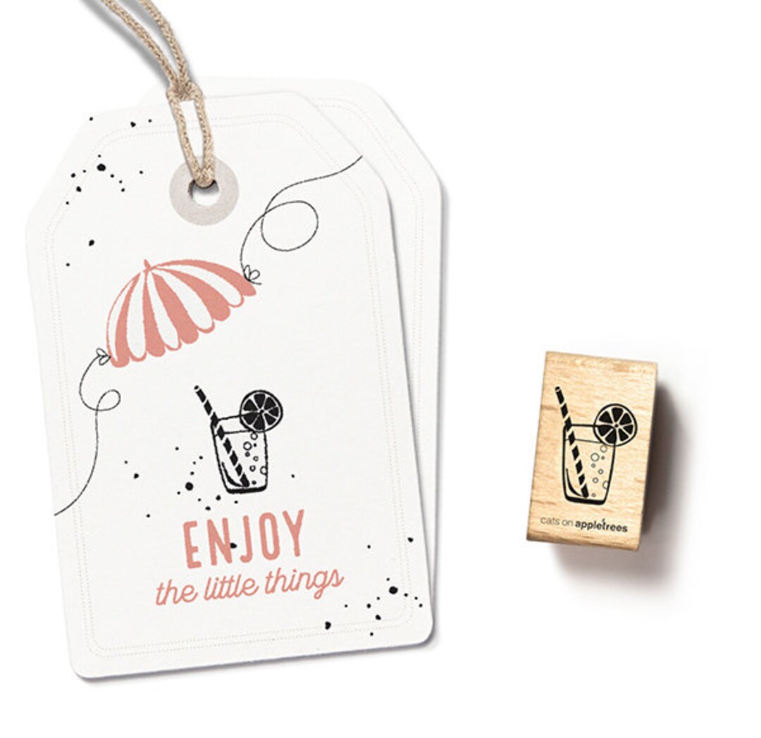 Stamp Glas With a Cocktail - Etsy