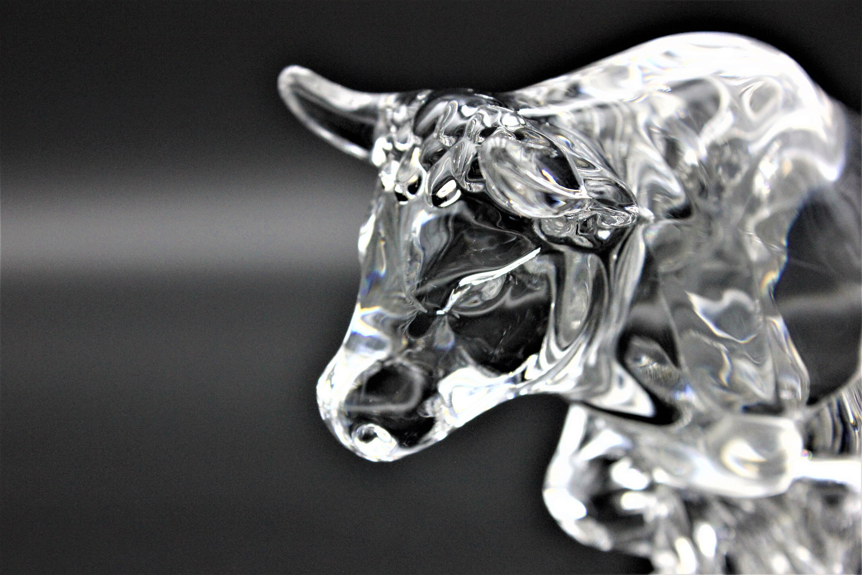 Crystal Bull Figurine Wonders of the Wild by Princess House, Vintage 24 ...